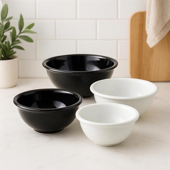 Pyrex | Dining | Pyrex Corning Usa 96s Set Of 4 Opal White Black ...